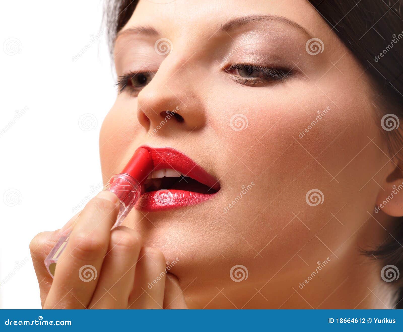 Woman with lipstick stock photo. Image of creativity - 18664612