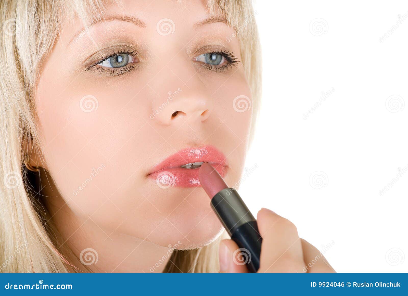 Woman with lipstick stock photo. Image of isolated, beauty - 9924046