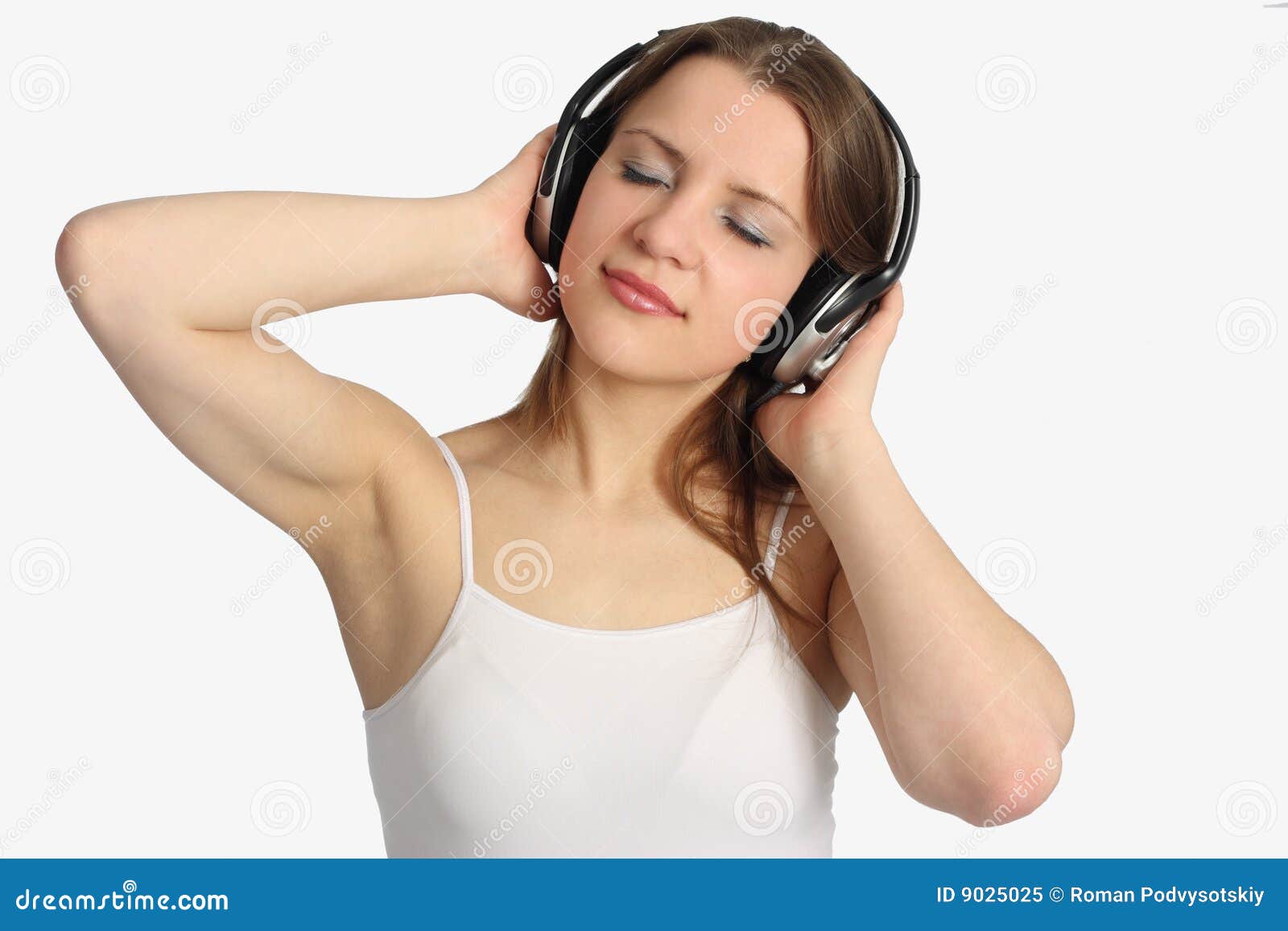 Woman listen music stock image. Image of serene, music - 9025025