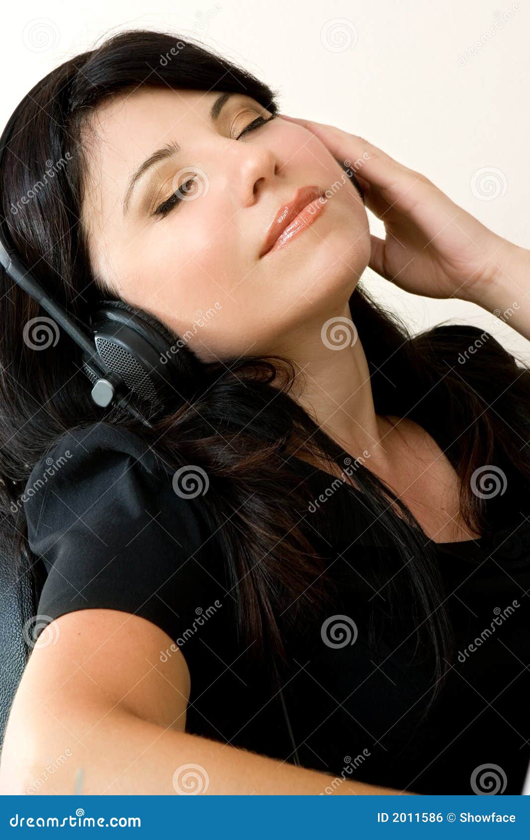 Woman listening music stock photo. Image of earphones - 2011586