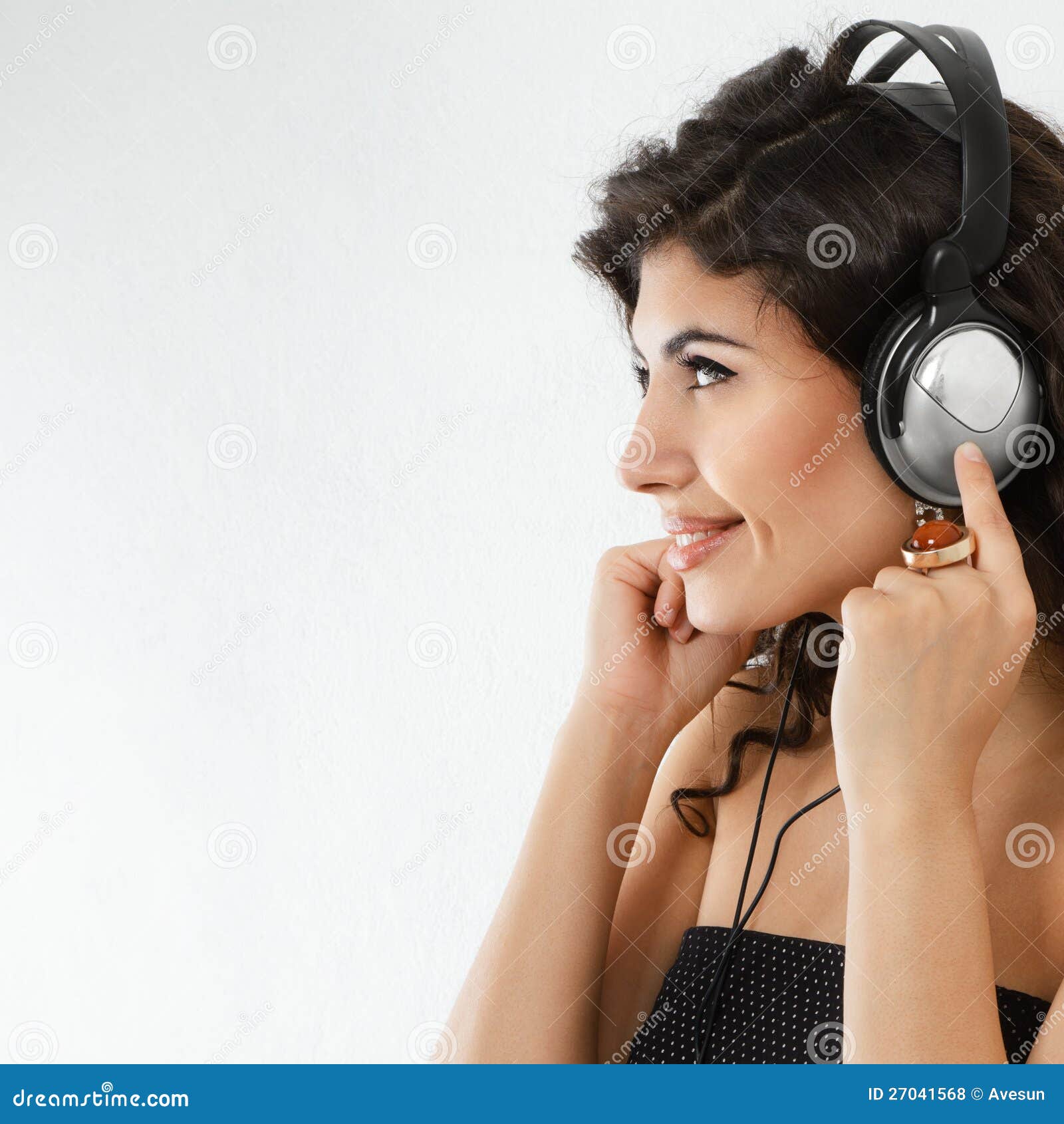 Woman listening music stock photo. Image of female, listen - 27041568