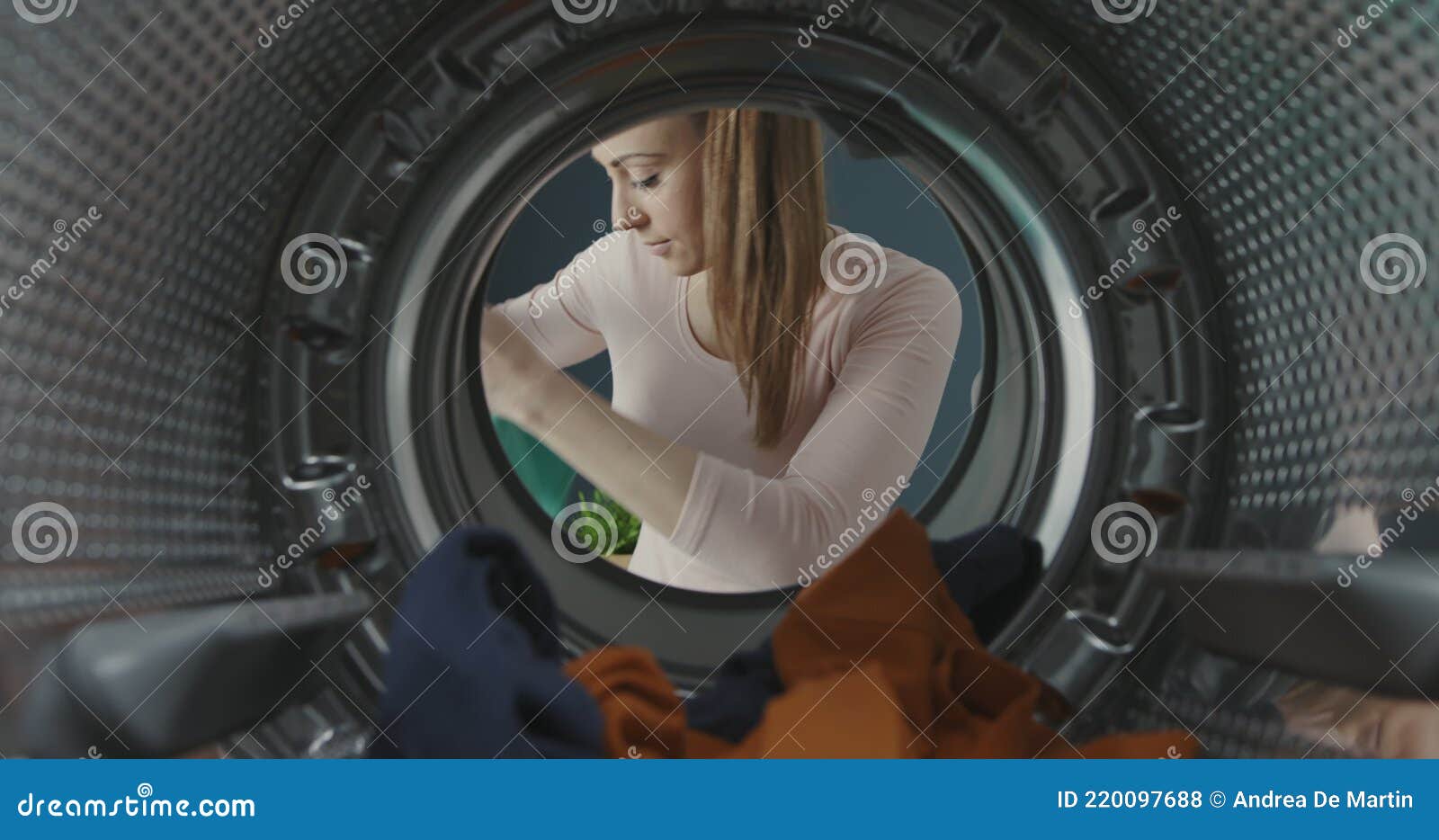 Woman Loading the Washing Machine Stock Footage - Video of cleaning ...
