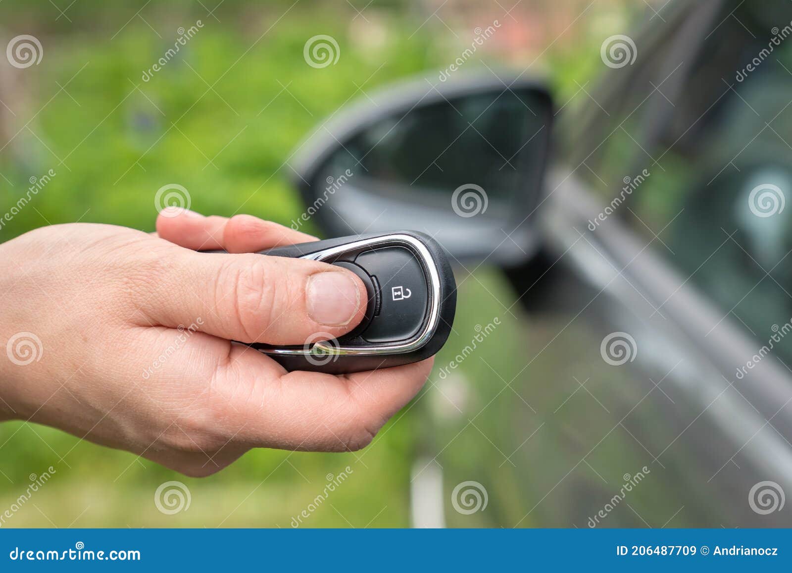 Woman Lock or Unlock Her Car with Car Remote Control Stock Image ...