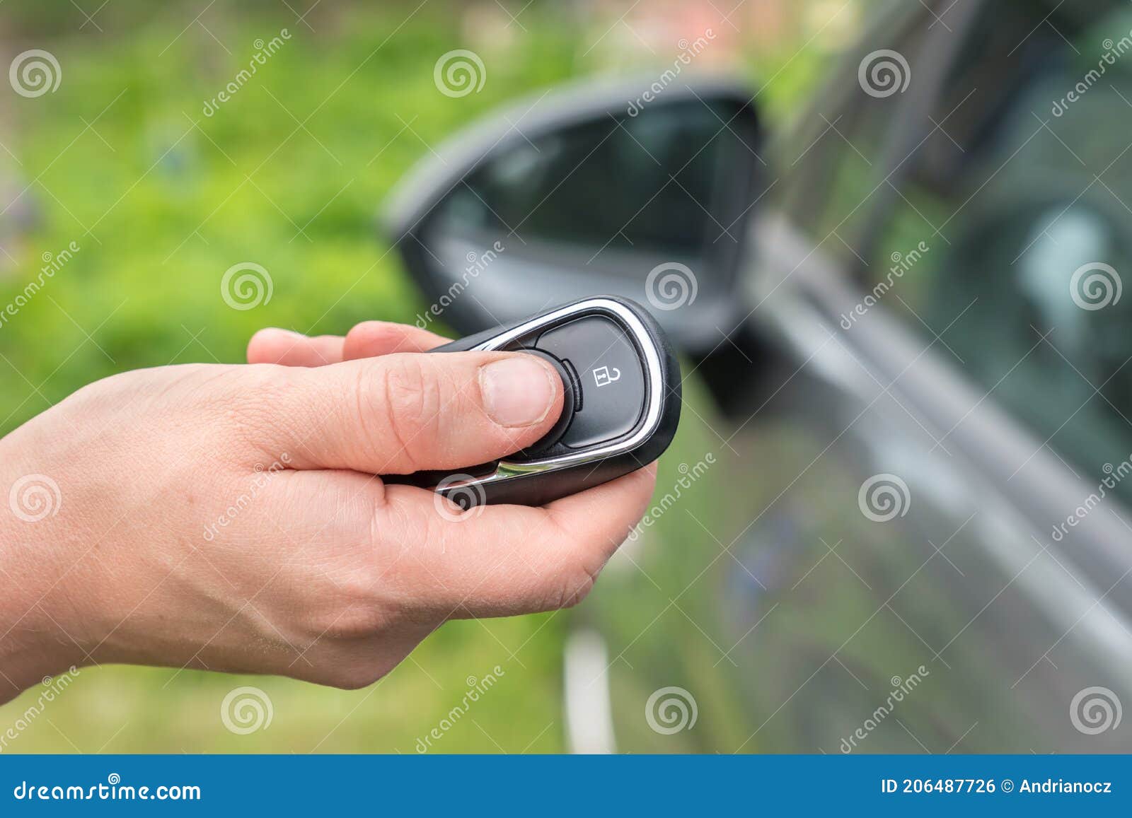 Woman Lock or Unlock Her Car with Car Remote Control Stock Photo ...