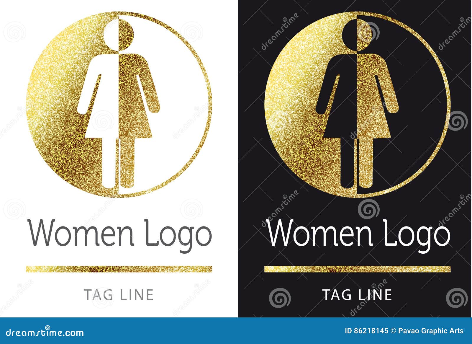 Woman logo in gold stock vector. Illustration of fancy - 86218145