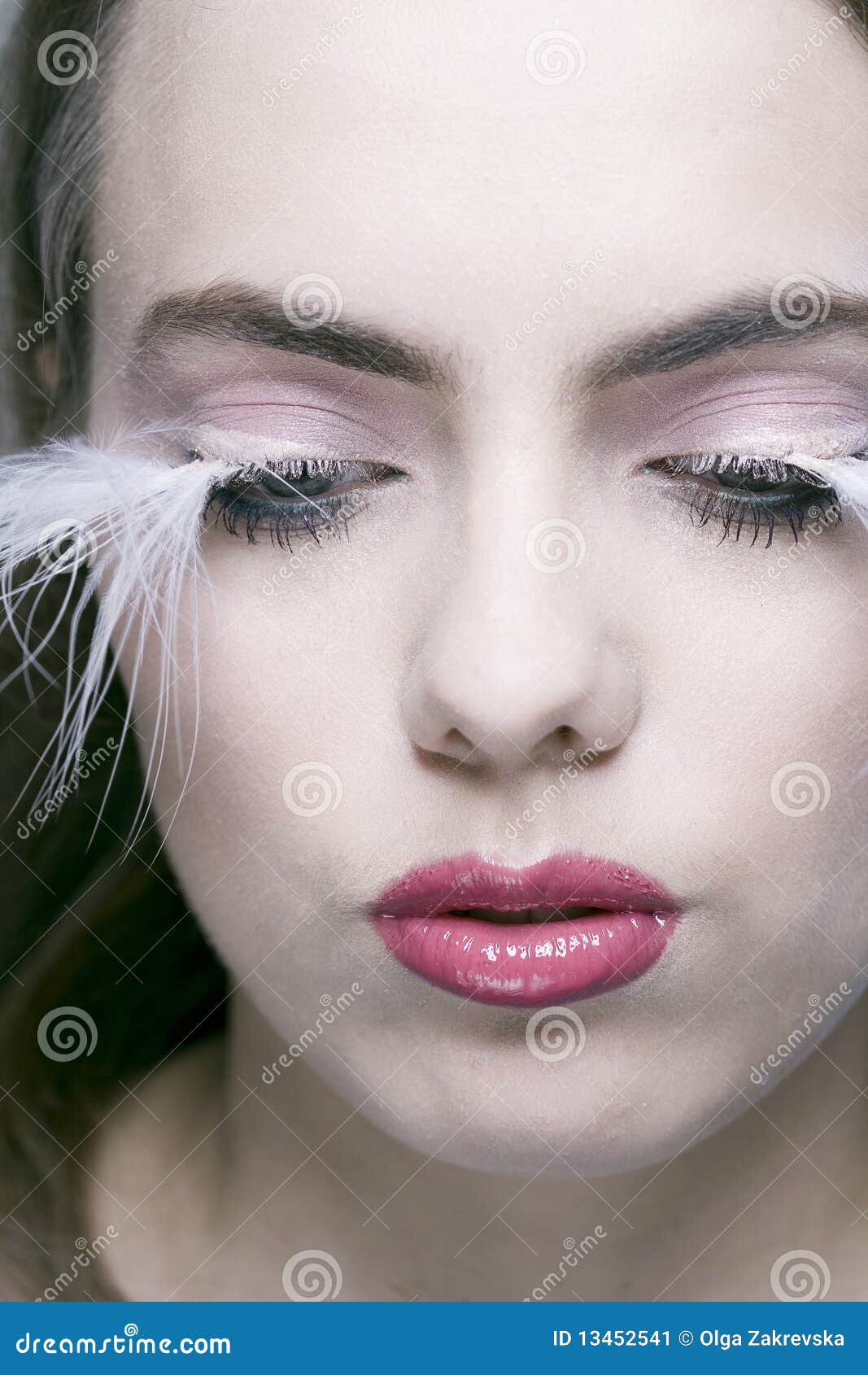 Woman with long eyelashes stock image. Image of cold - 13452541