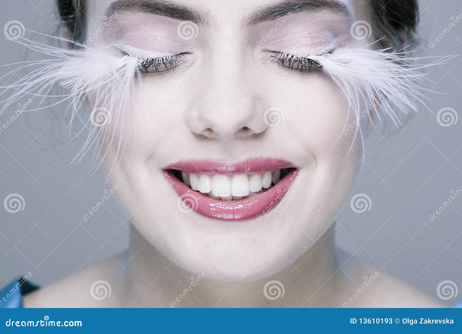 Woman with long eyelashes stock image. Image of dental - 13610193
