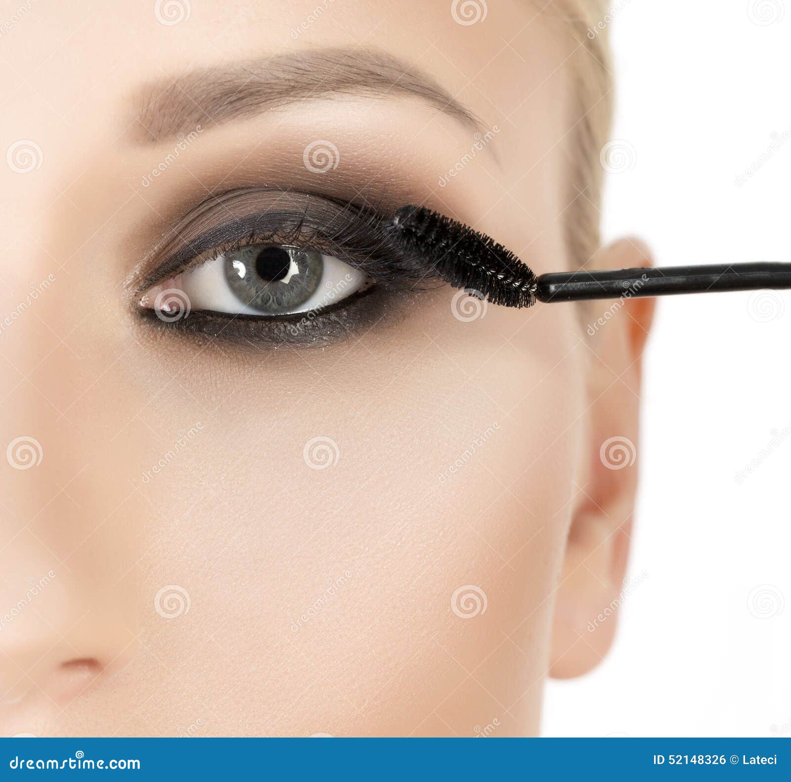 Woman long eyelashes stock photo. Image of view, pretty - 52148326