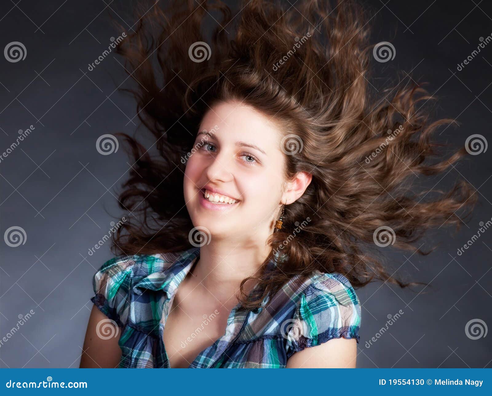Woman with Long Flying Hair Stock Photo - Image of attractive, style ...