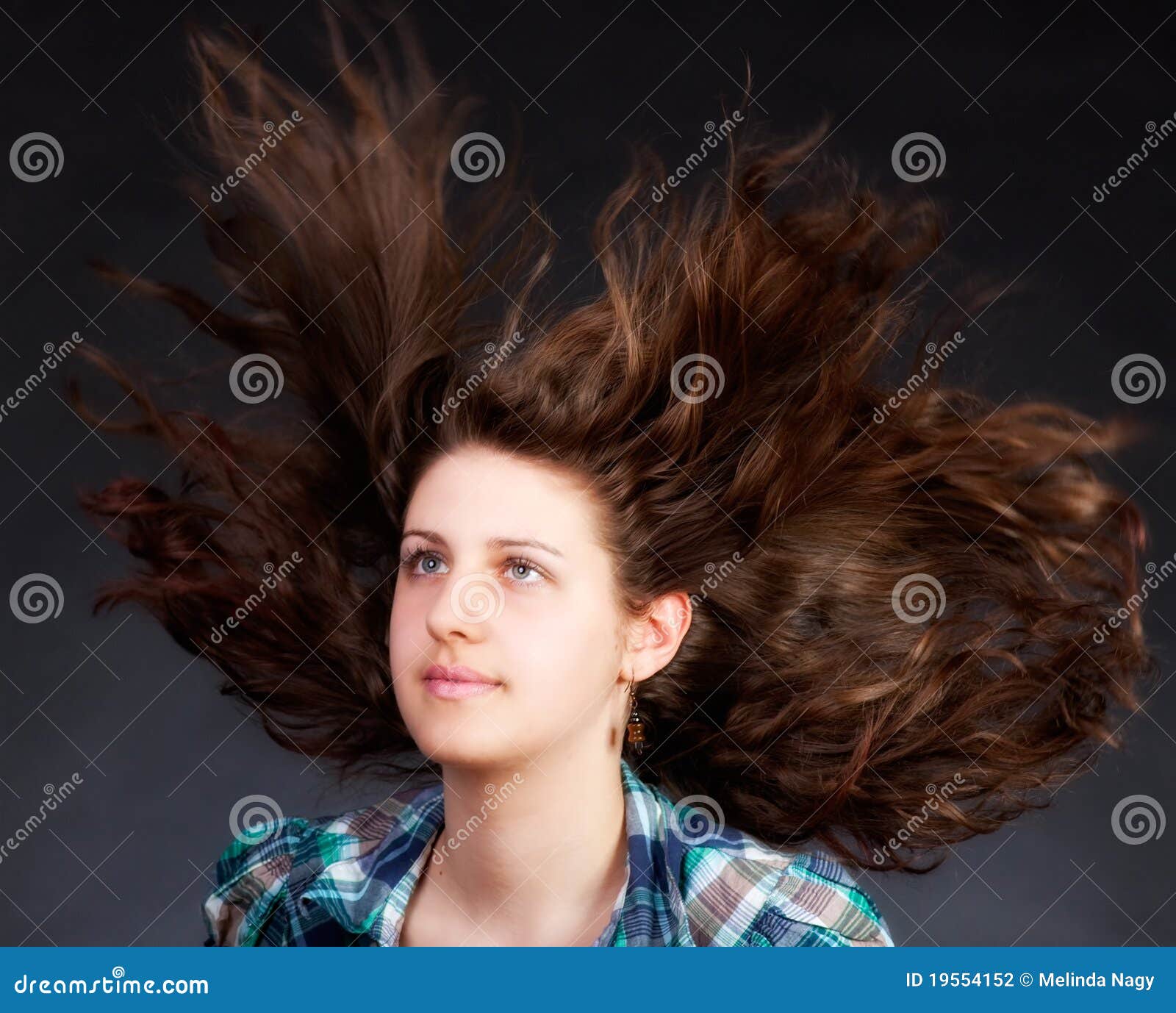 Woman with Long Flying Hair Stock Photo - Image of eyes, curly: 19554152