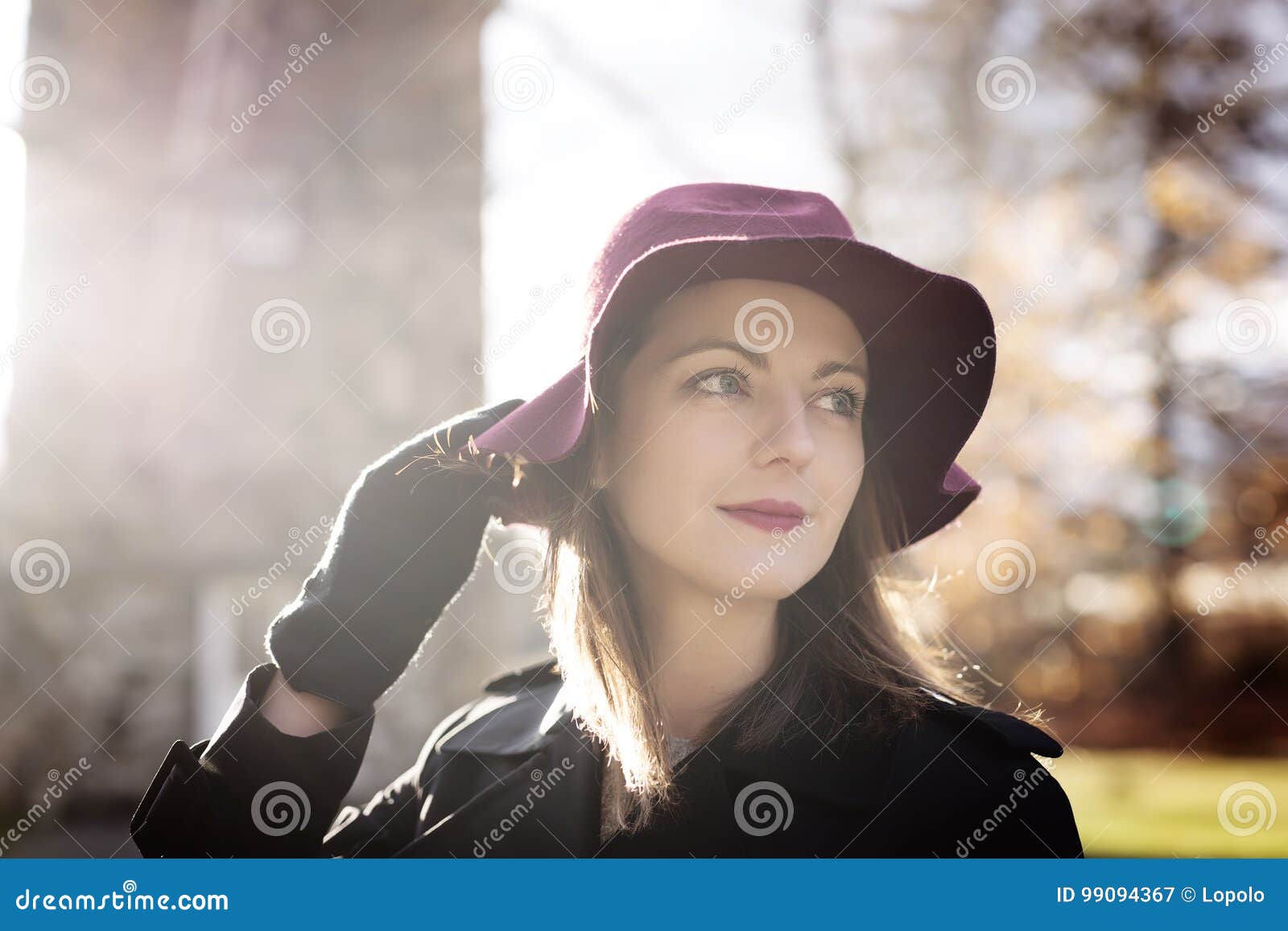 Woman with Long Hair, Fedora Hat Stock Image - Image of girl, caucasian ...