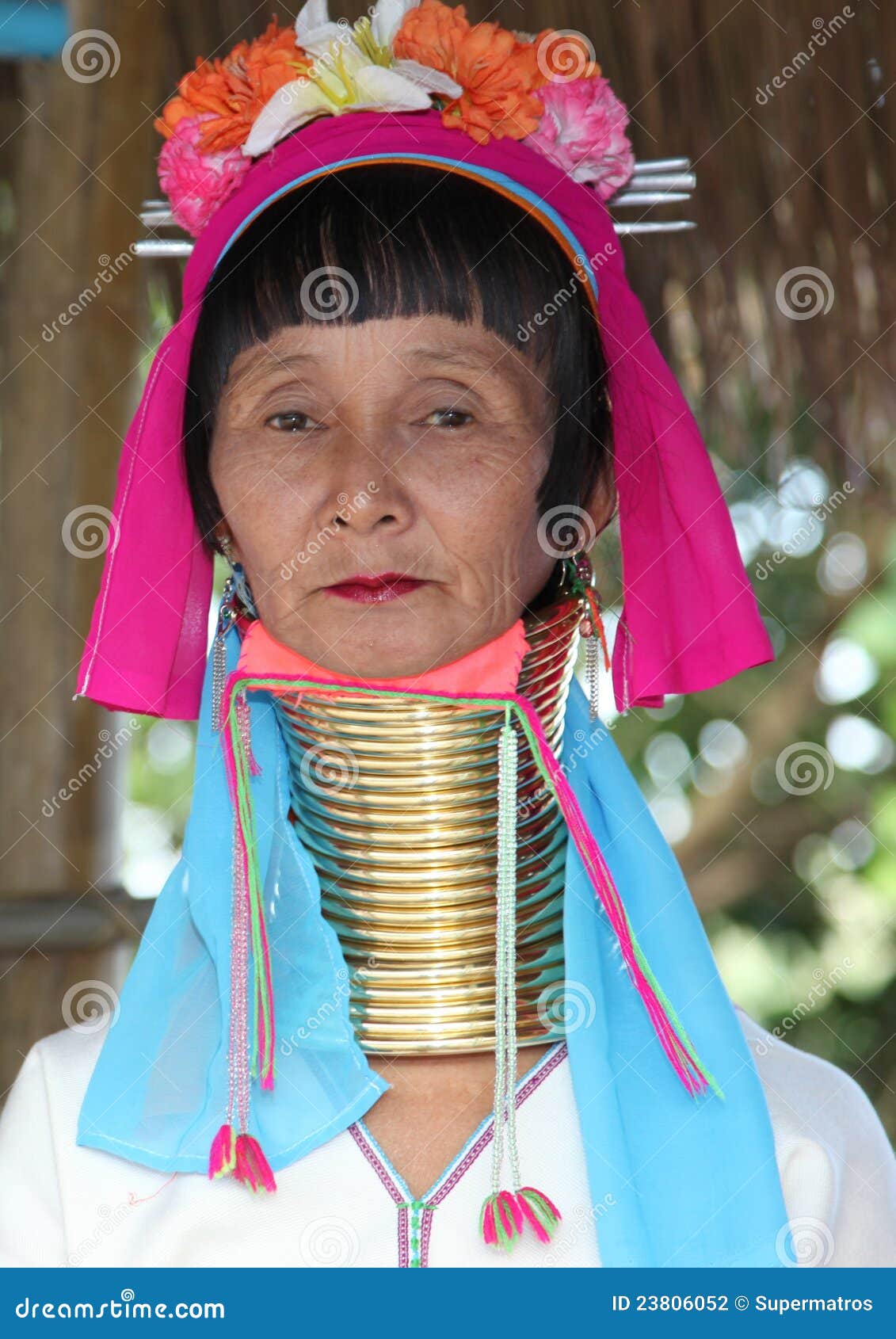 A woman with a long neck editorial photography. Image of ring - 23806052