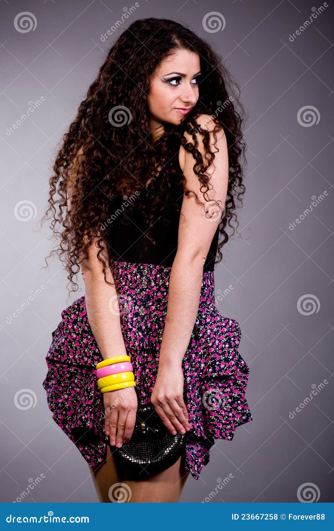 Woman with Long Ringlets Hair Stock Photo - Image of curly, beauty ...