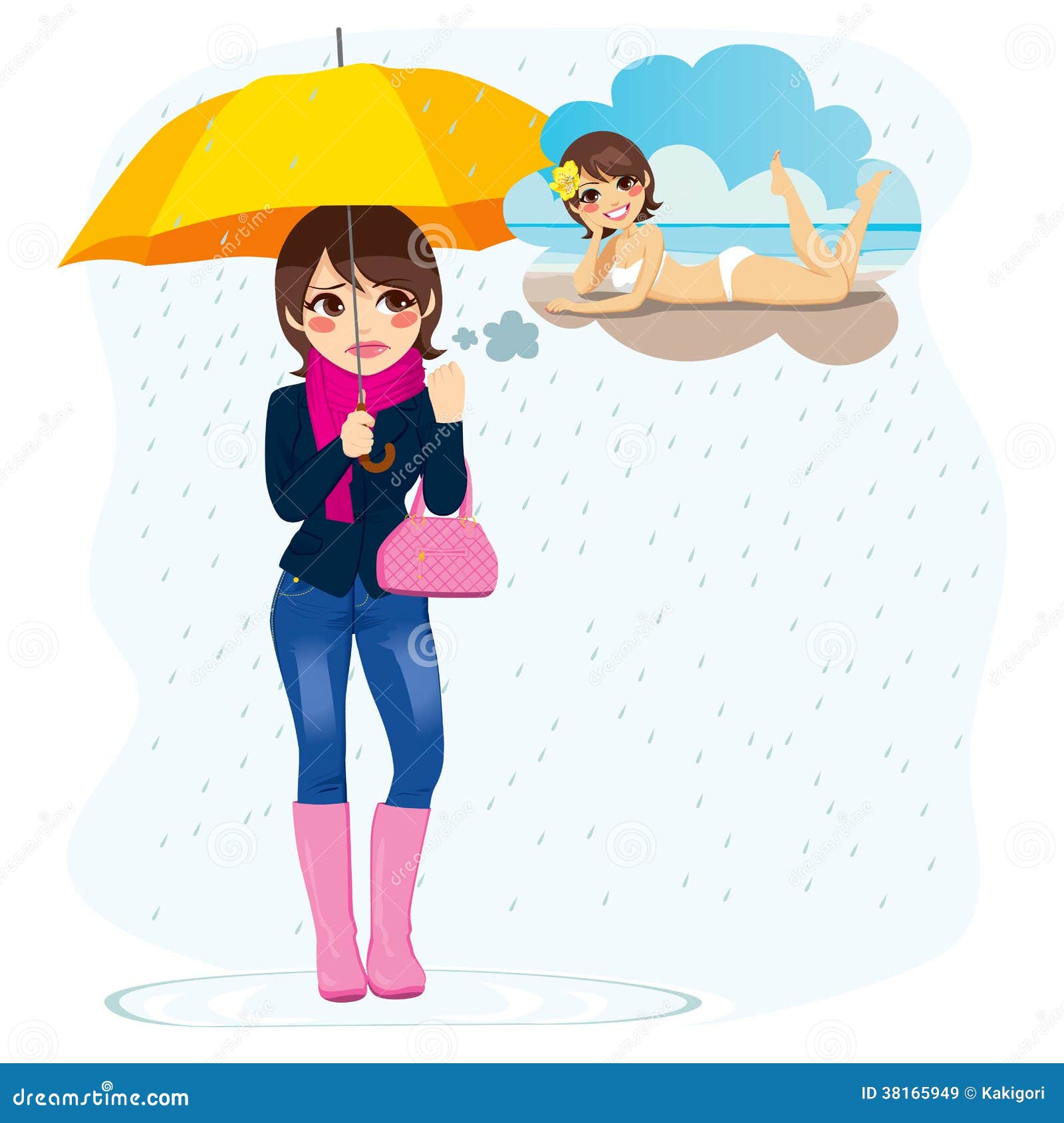 Woman Longing For Summer stock vector. Illustration of longing - 38165949