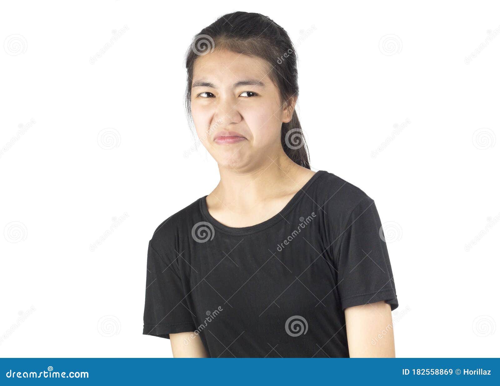 Woman Look Something Feel Afraid Stock Image - Image of dreaded ...