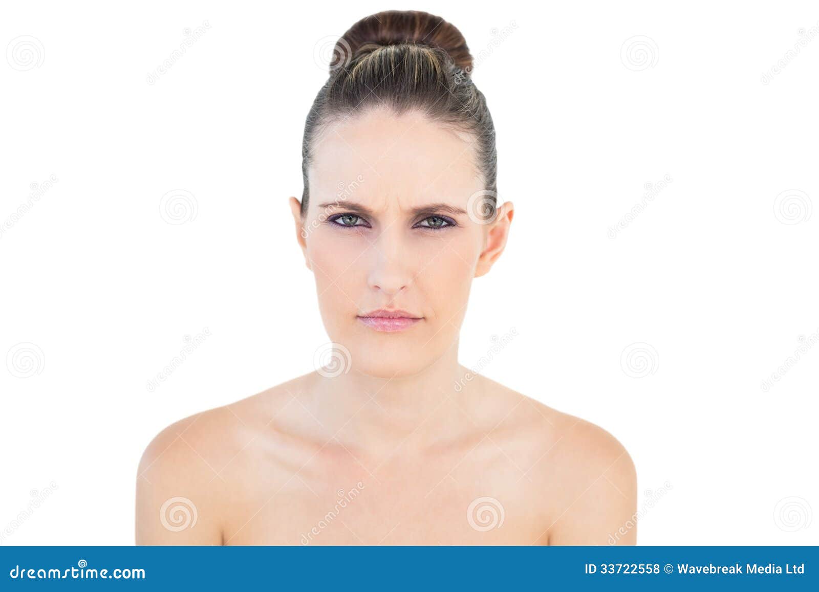 Woman Looking Angry at Camera Stock Photo - Image of white, background ...