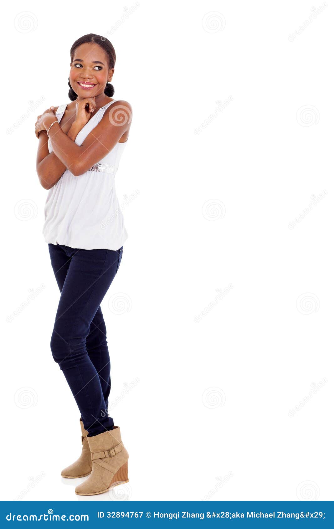 Woman looking back stock image. Image of joyful, full - 32894767