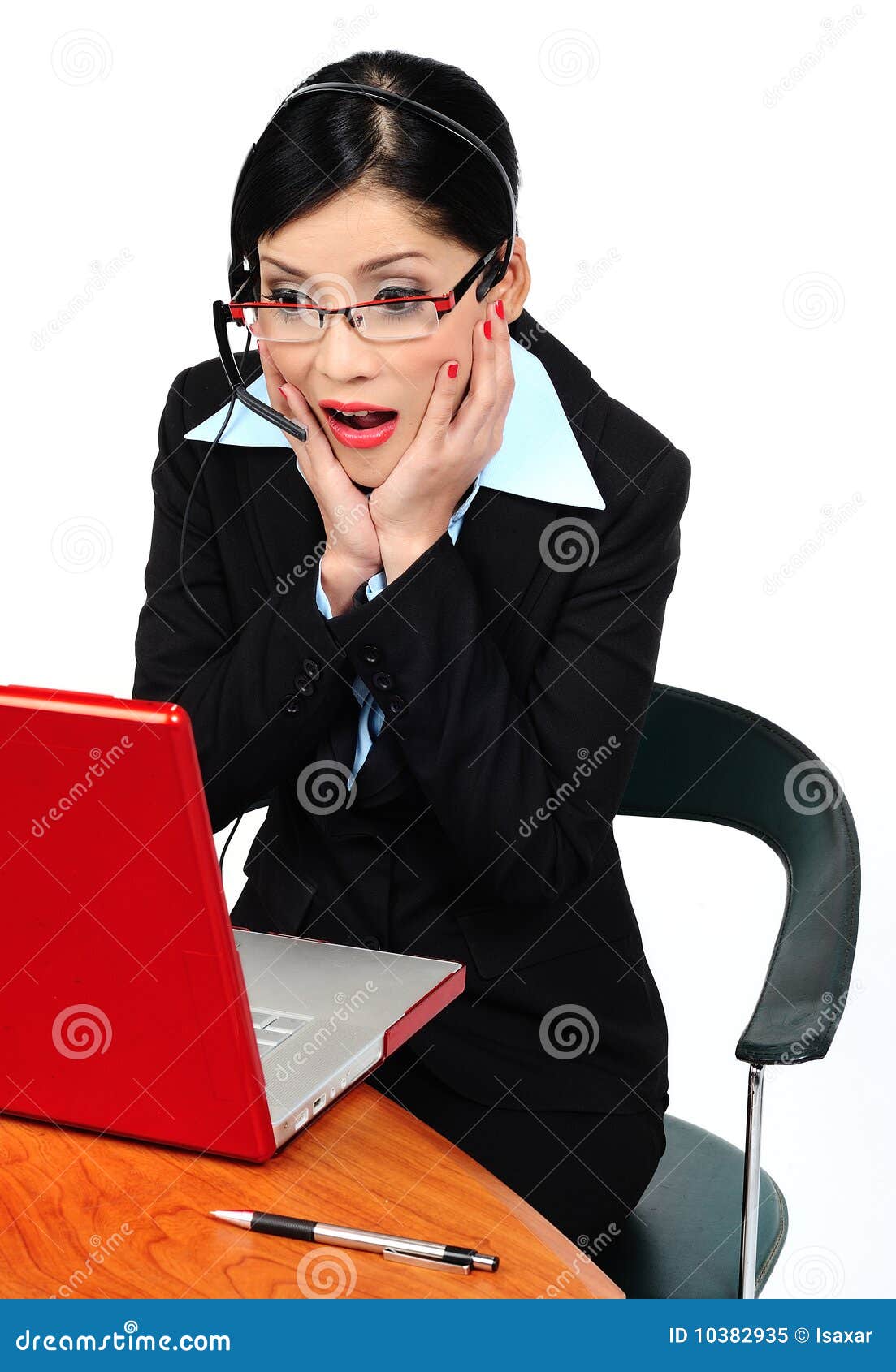 Woman Looking at the Computer Stock Image - Image of computer ...