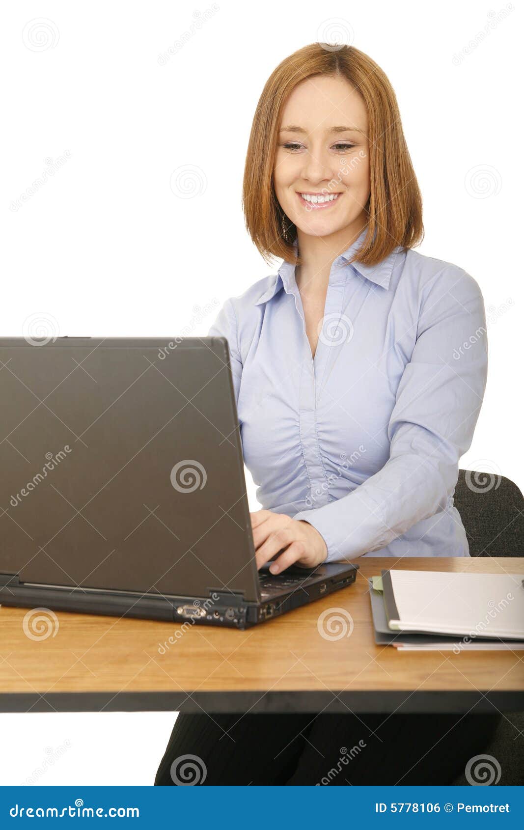 Woman Looking at Computer stock photo. Image of smile - 5778106