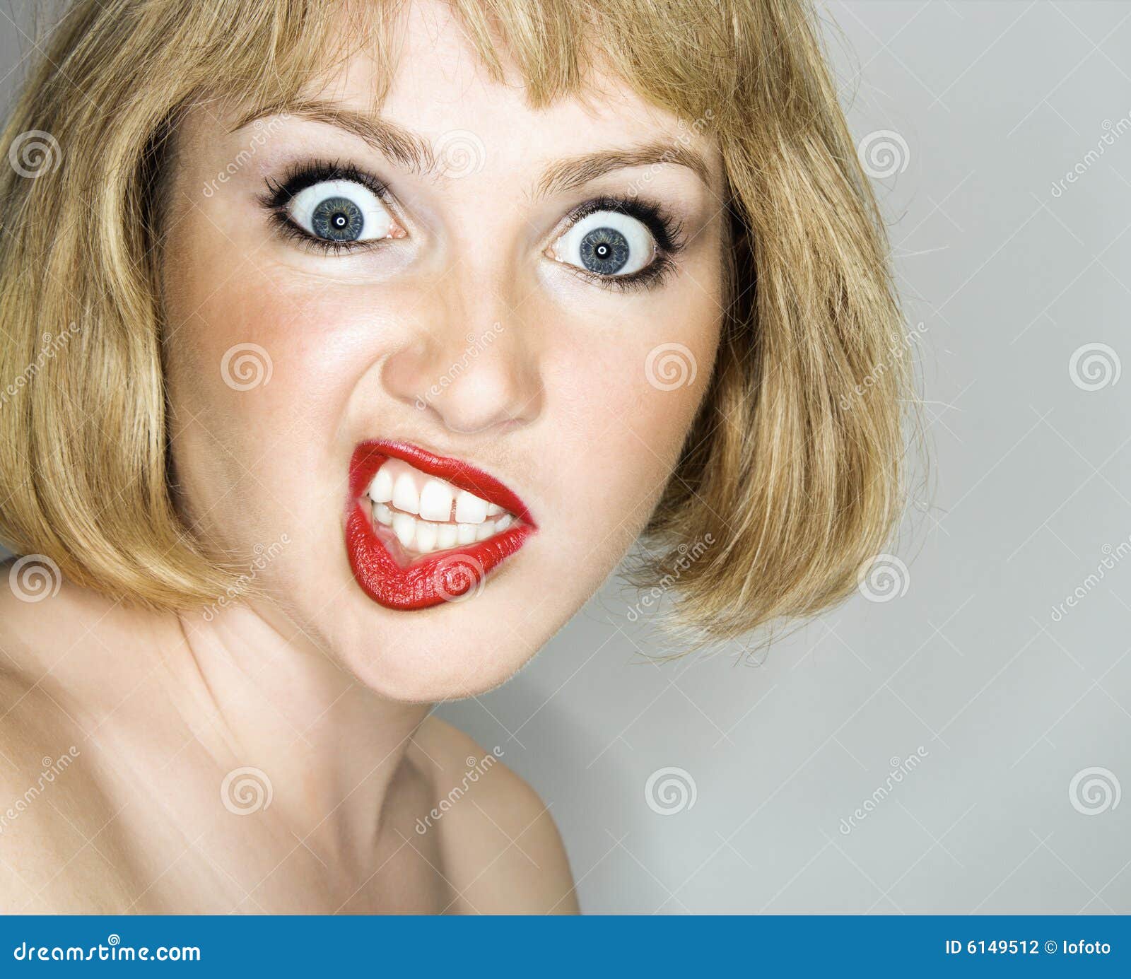Woman looking crazy. stock photo. Image of facial, looking - 6149512