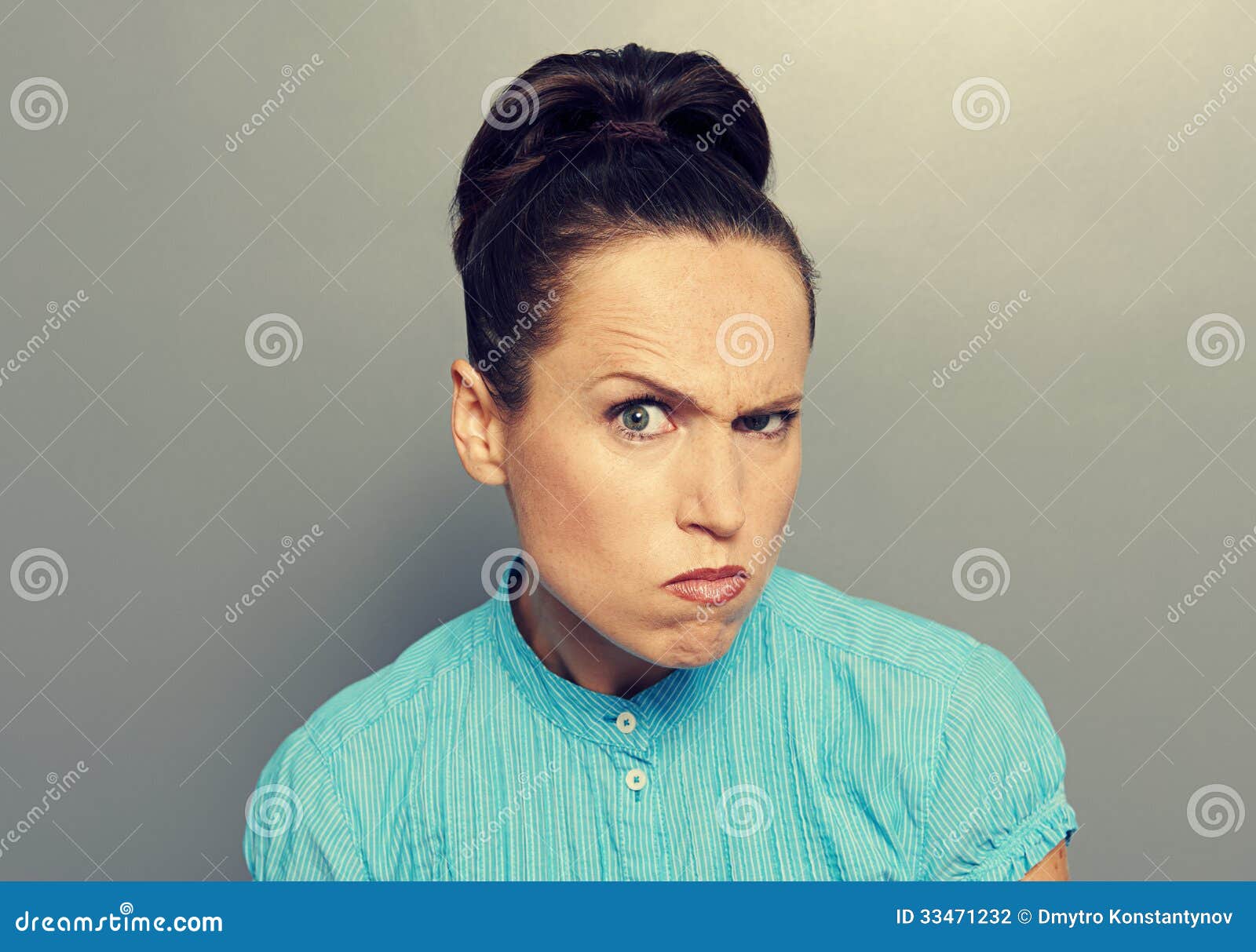 Woman Looking with with Disapproval Stock Photo - Image of pensive ...