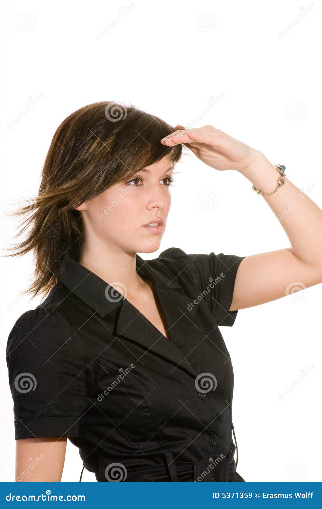 Woman Looking into Distance Stock Image - Image of gazing, portrait ...