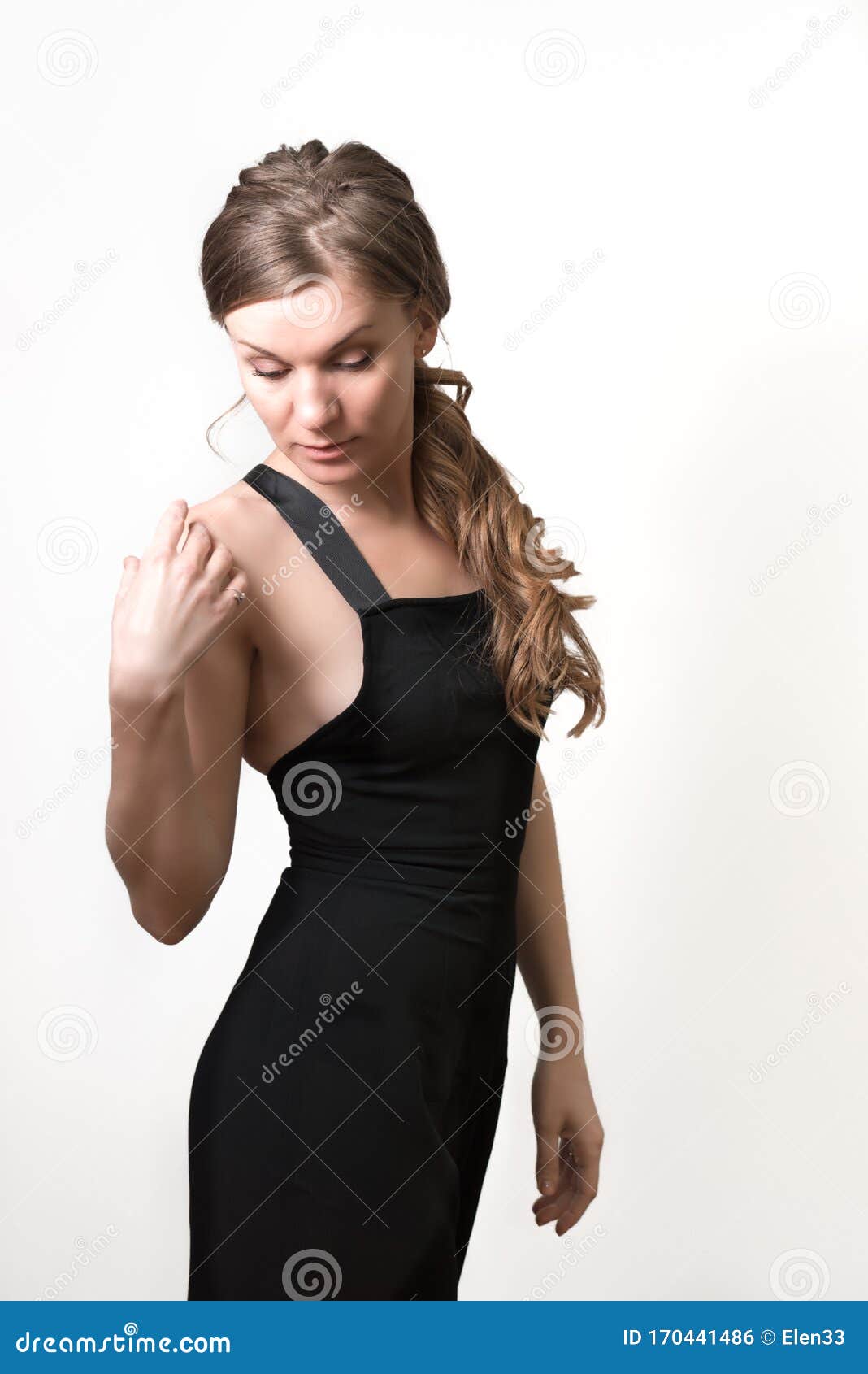 Woman looking down stock photo. Image of elegant, people - 170441486