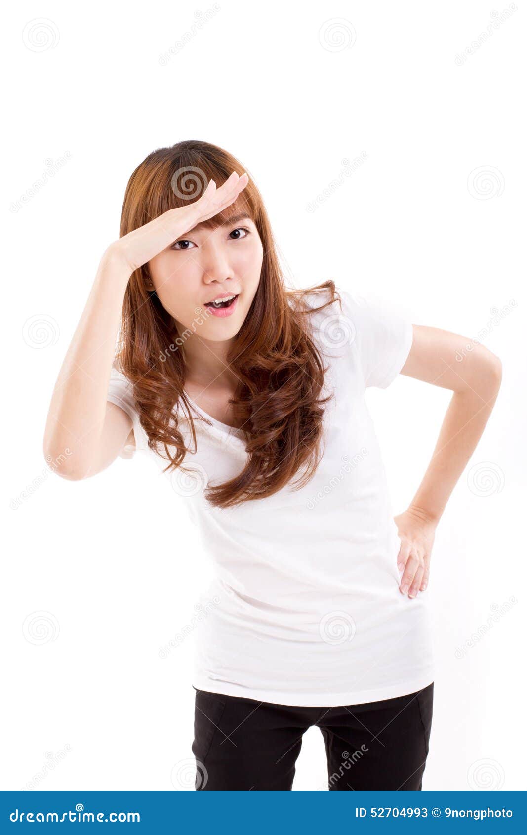 Woman Looking, Finding, Searching at Camera Stock Image - Image of ...