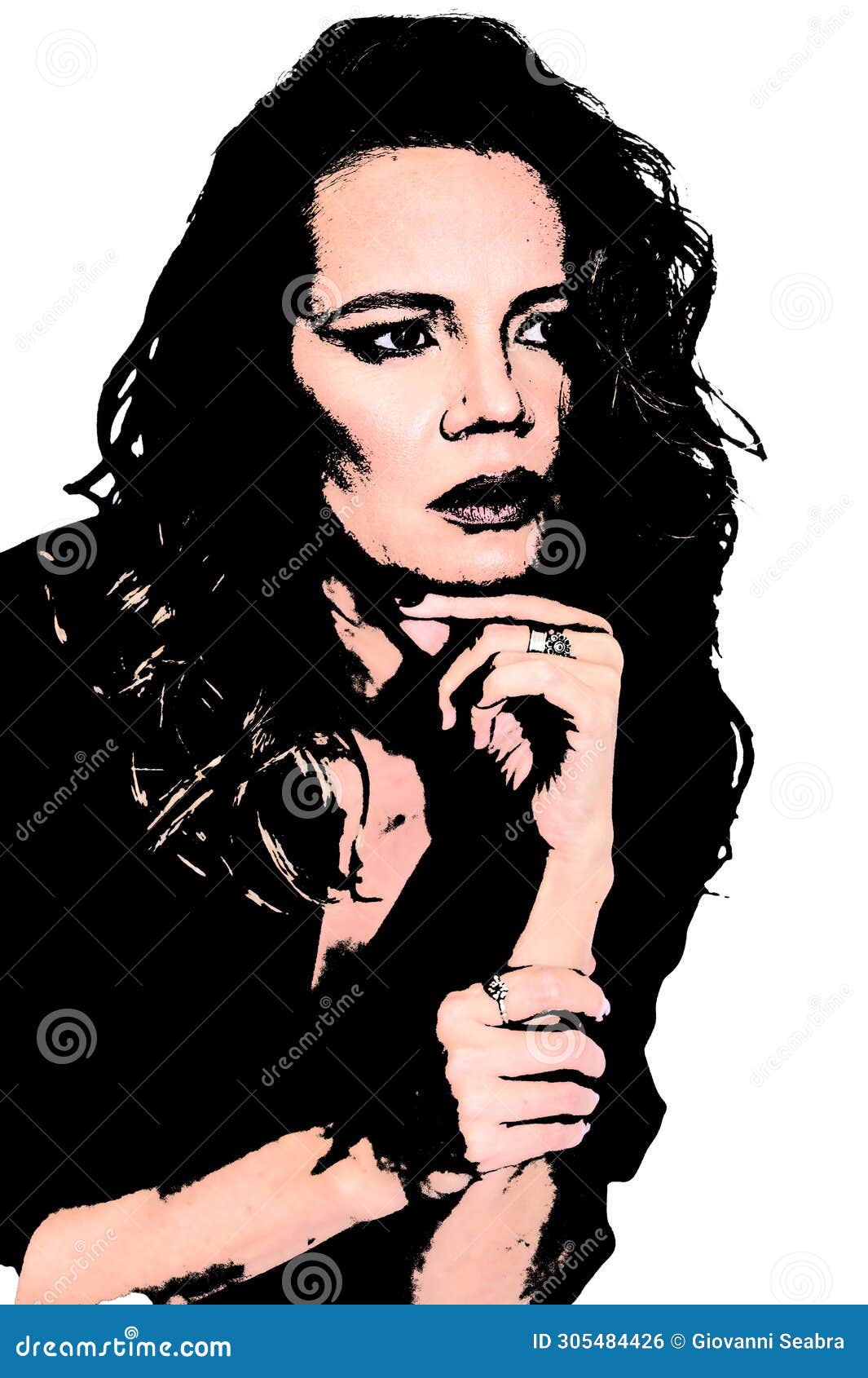 Woman Looking Forward Isolated on White Background Vector Image Stock ...