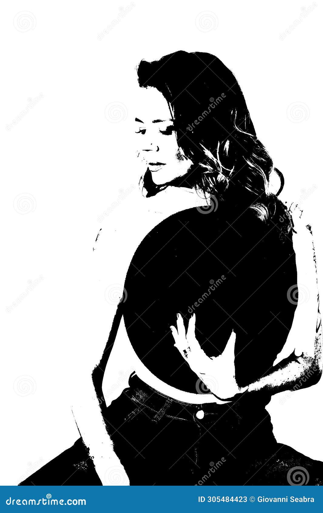 Woman Looking Forward Isolated on White Background Vector Image Stock ...
