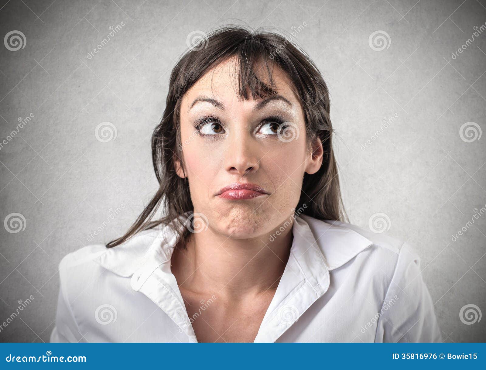 Woman Looking On Her Left Royalty Free Stock Image - Image: 35816976