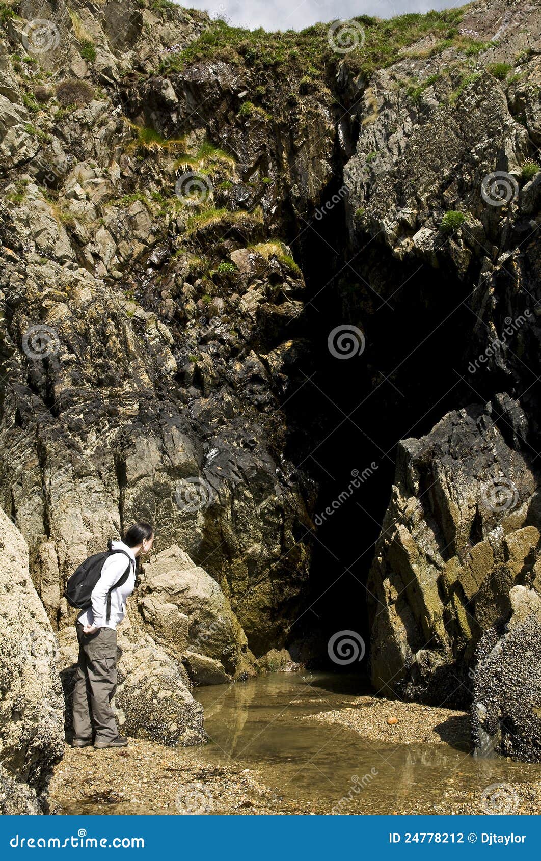 Looking Up At A Cave Opening In A Limestone Bluff In Peninsula State ...