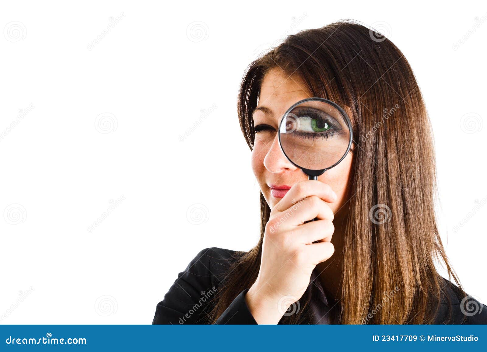 Woman Looking through a Lens Stock Image - Image of engine, oculist ...