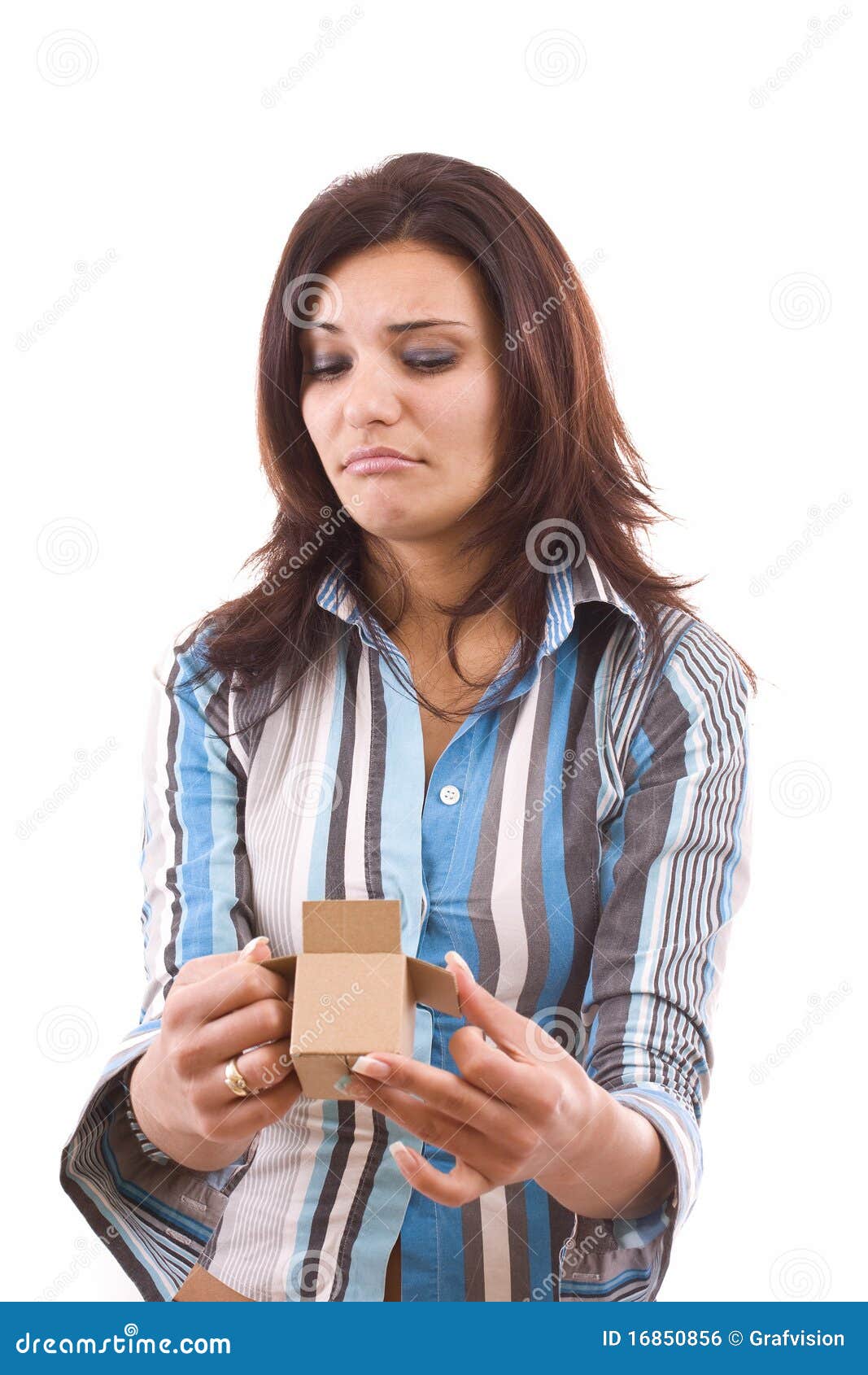 Woman Looking for the Little Box Stock Photo - Image of property ...