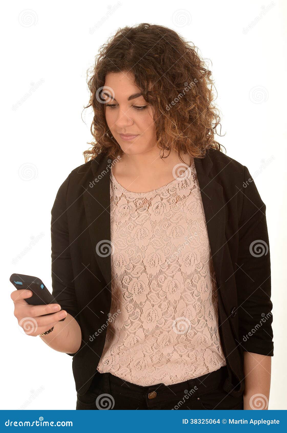 Woman Looking at Mobile Phone Stock Photo - Image of call, talking ...