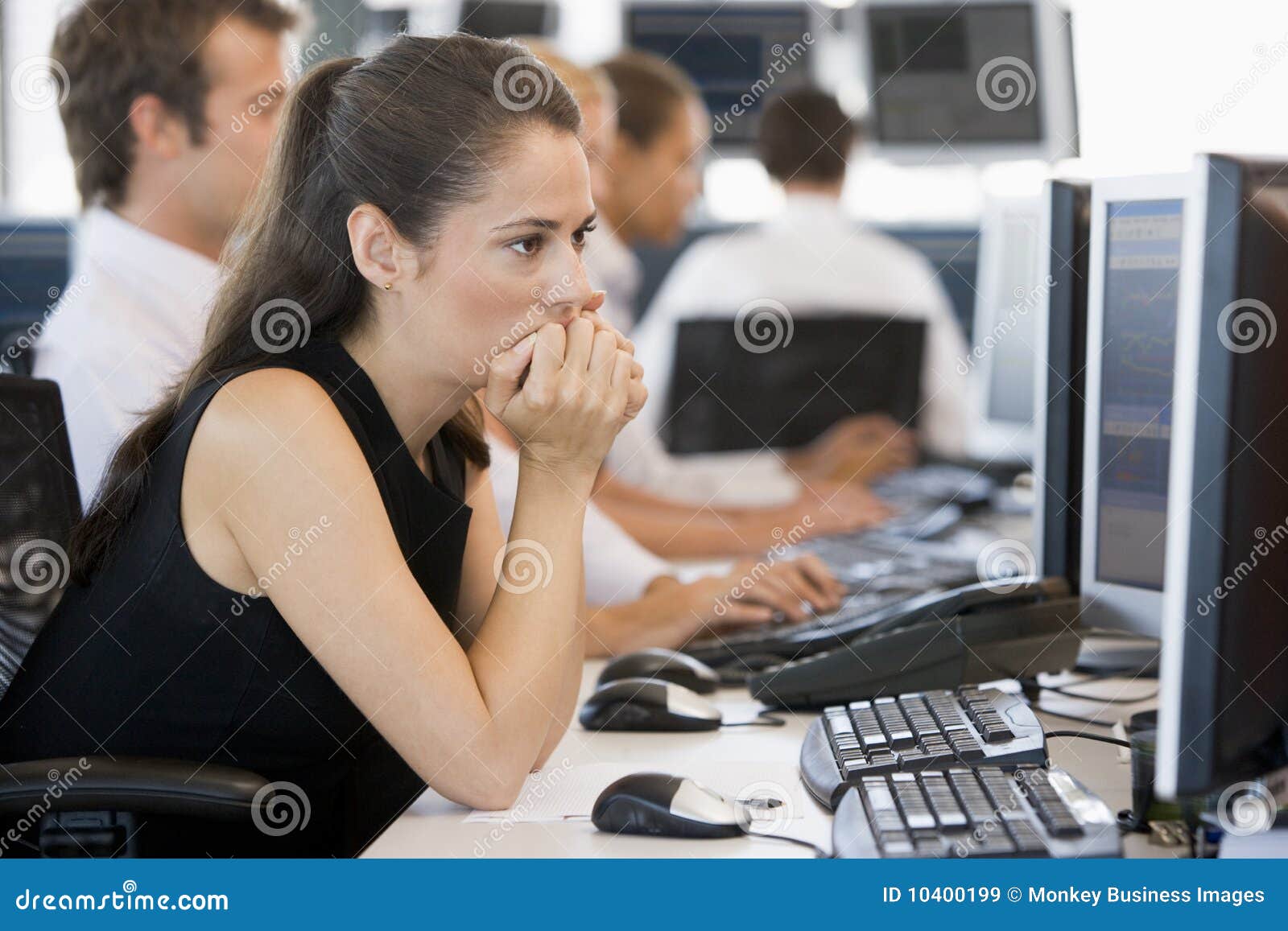 Woman Looking at Monitor stock image. Image of ethnic - 10400199