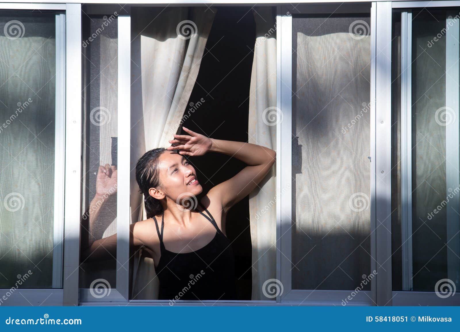 714 Woman Looking Out Open Window Photos - Free & Royalty-Free Stock ...
