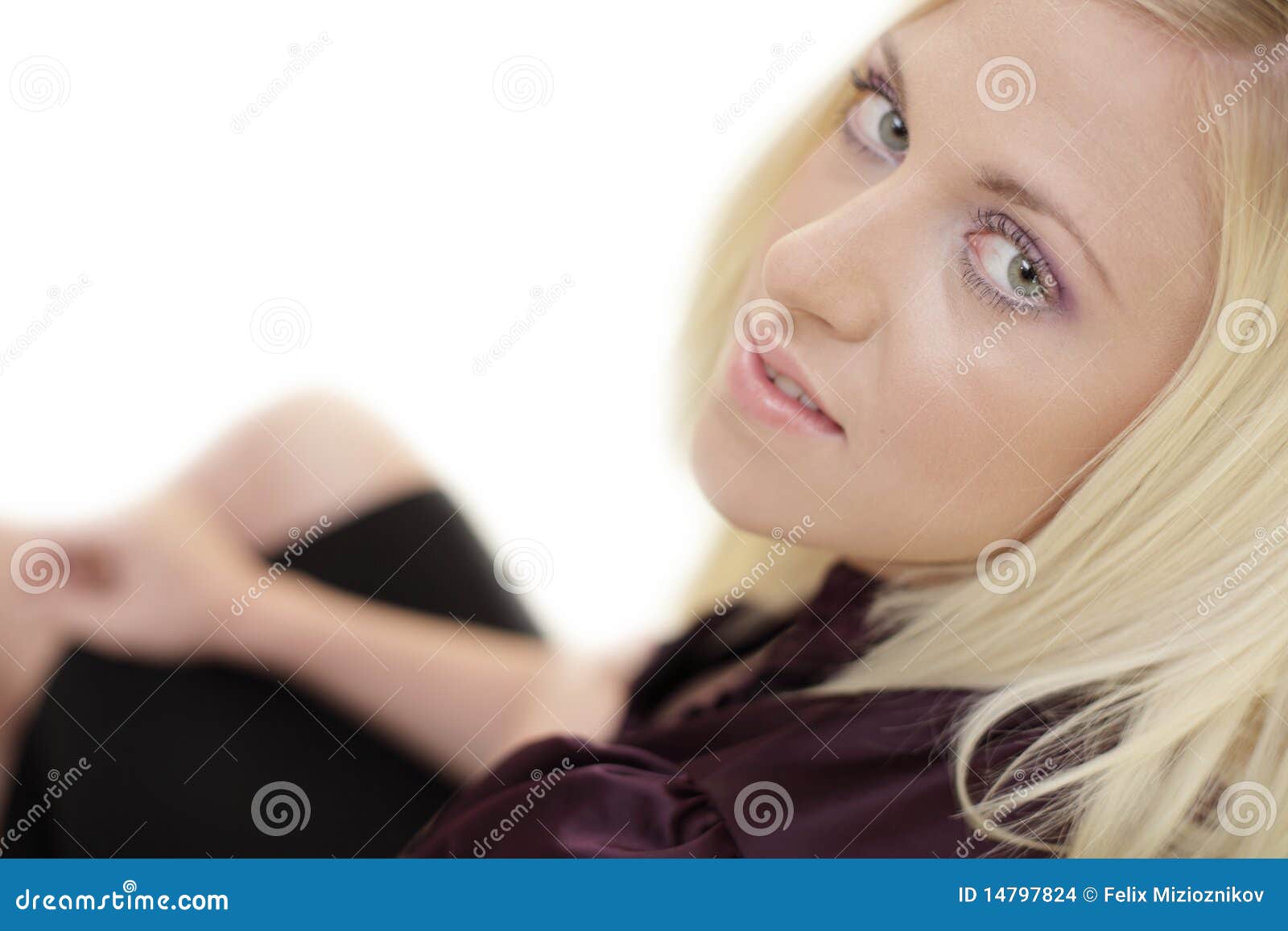 Woman Looking Over Her Shoulder Stock Photo - Image of color, cute ...