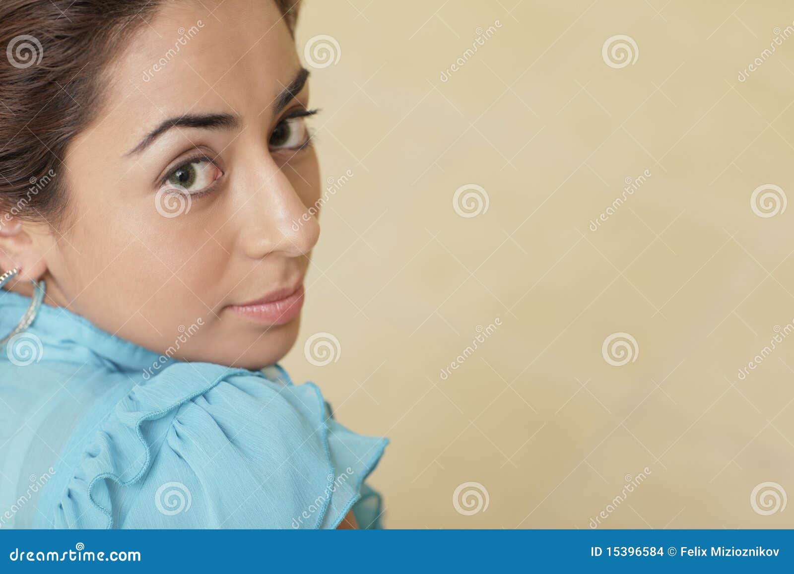 Woman Looking Over Her Shoulder Stock Photo - Image of woman, beauty ...