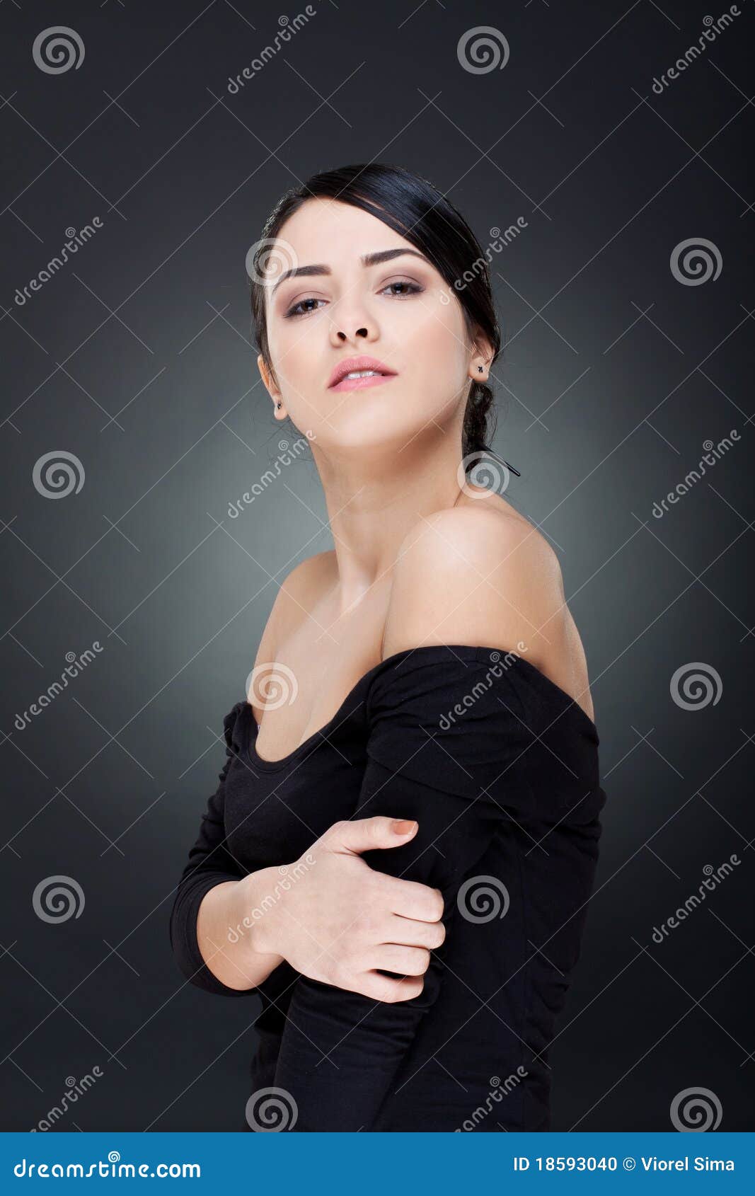 Woman Looking Over Her Shoulder Stock Photo - Image of feminine, model ...