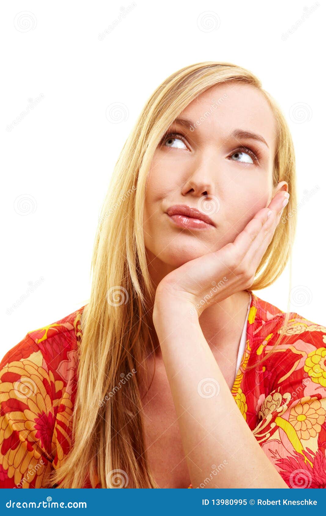 Woman looking sceptically stock image. Image of consideration - 13980995