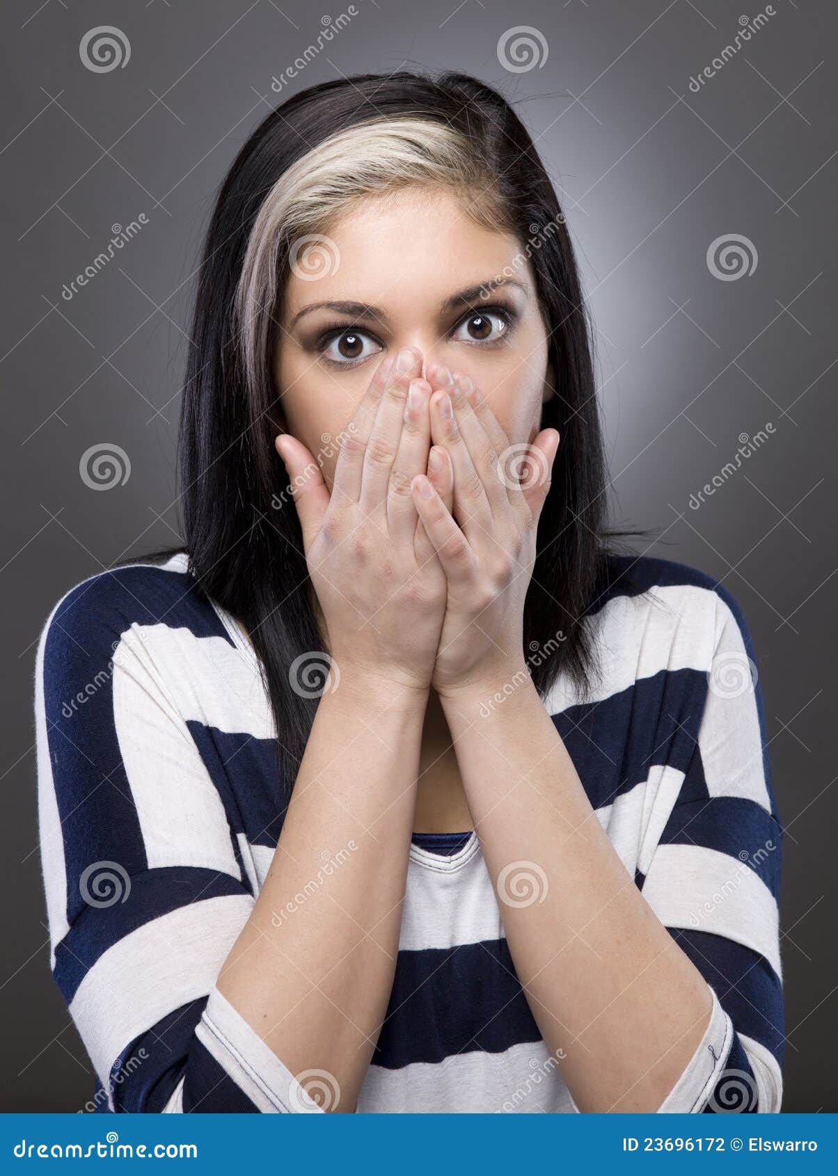 Woman looking shocked stock photo. Image of stripes, adult - 23696172