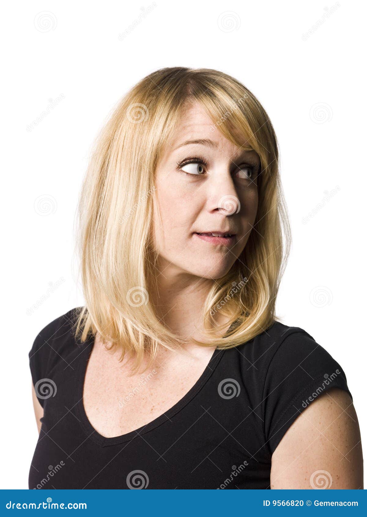 Woman looking at the side stock photo. Image of human - 9566820