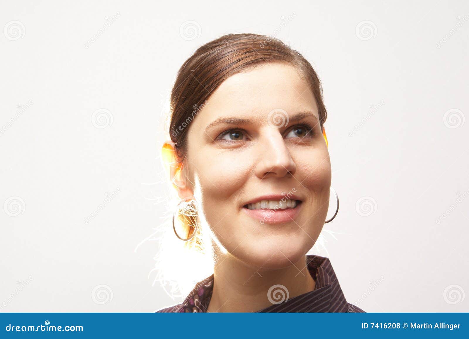 Woman Looking at Something stock photo. Image of close - 7416208