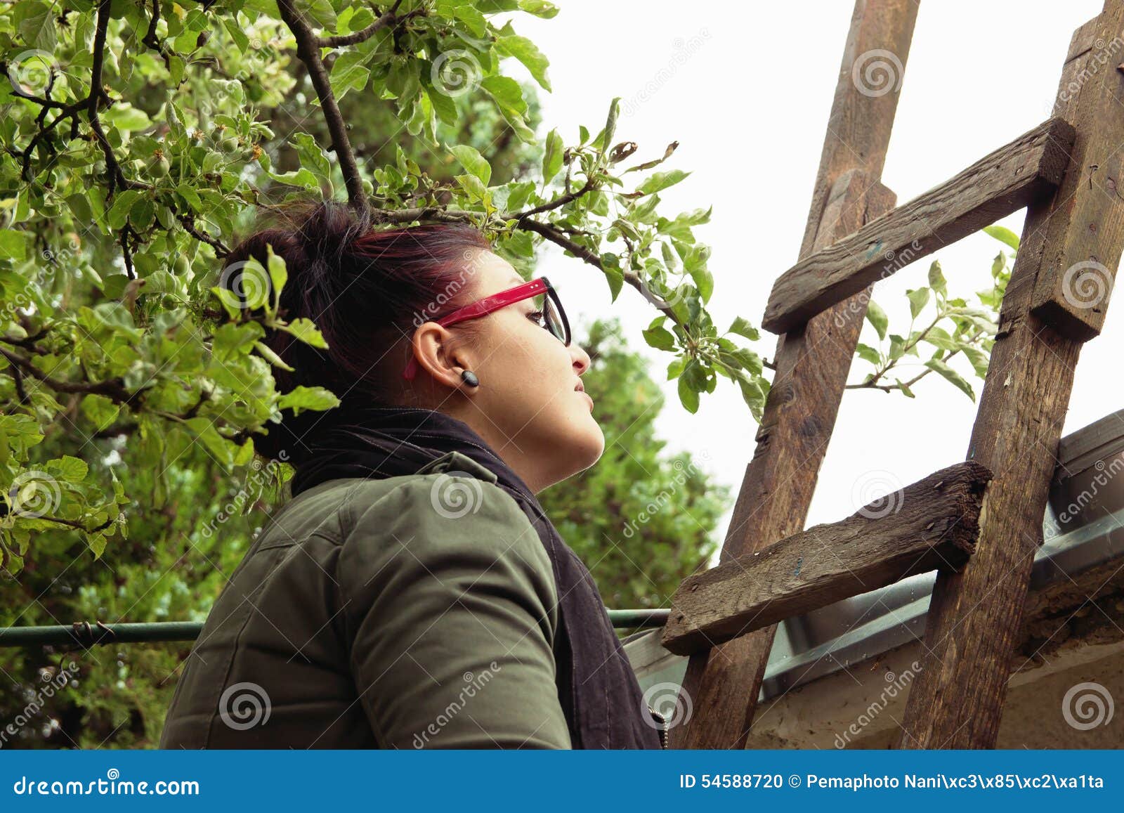 Woman Looking for Something Stock Photo - Image of searching, ladders ...