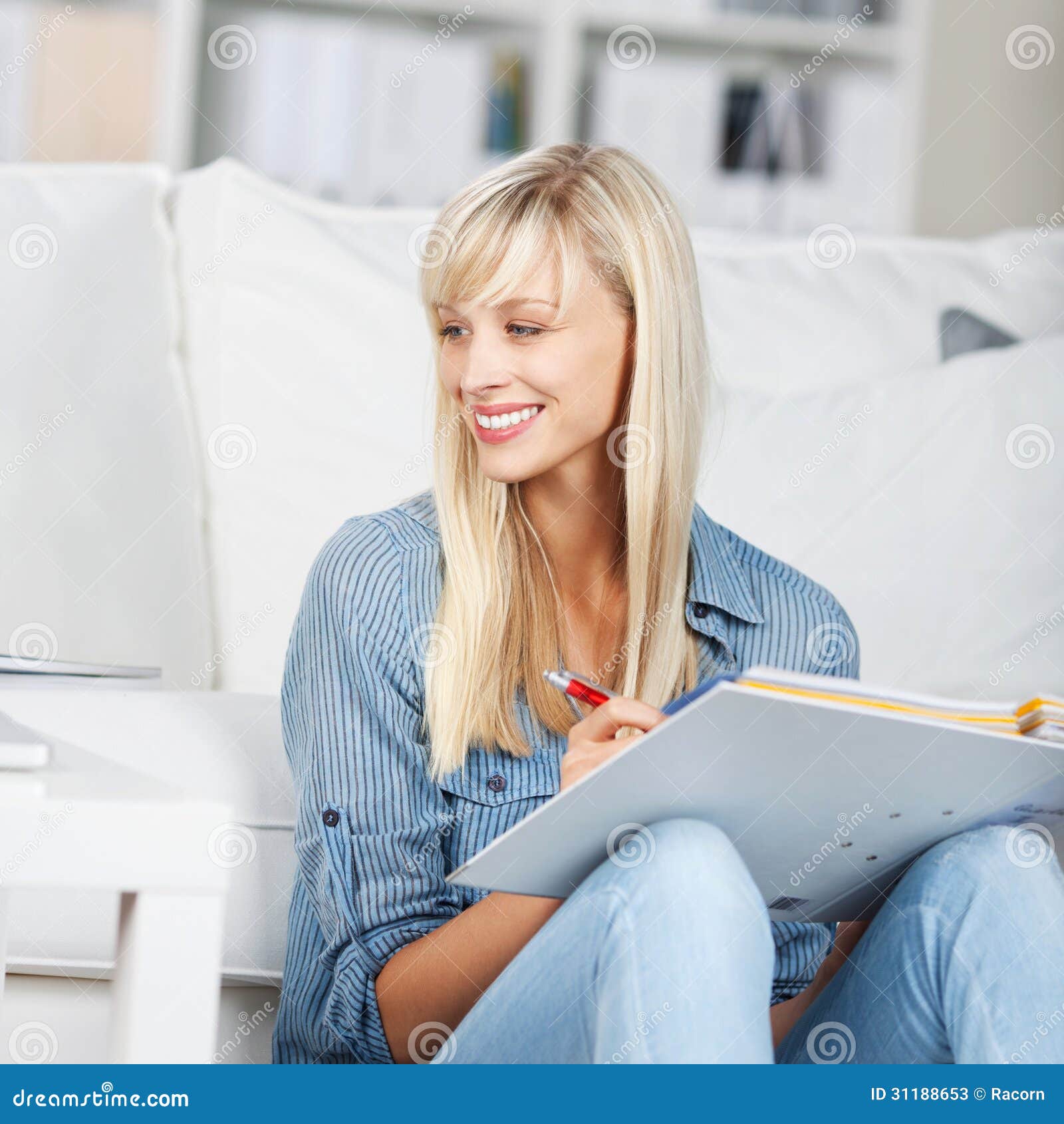 Woman looking at something stock image. Image of cheerful - 31188653
