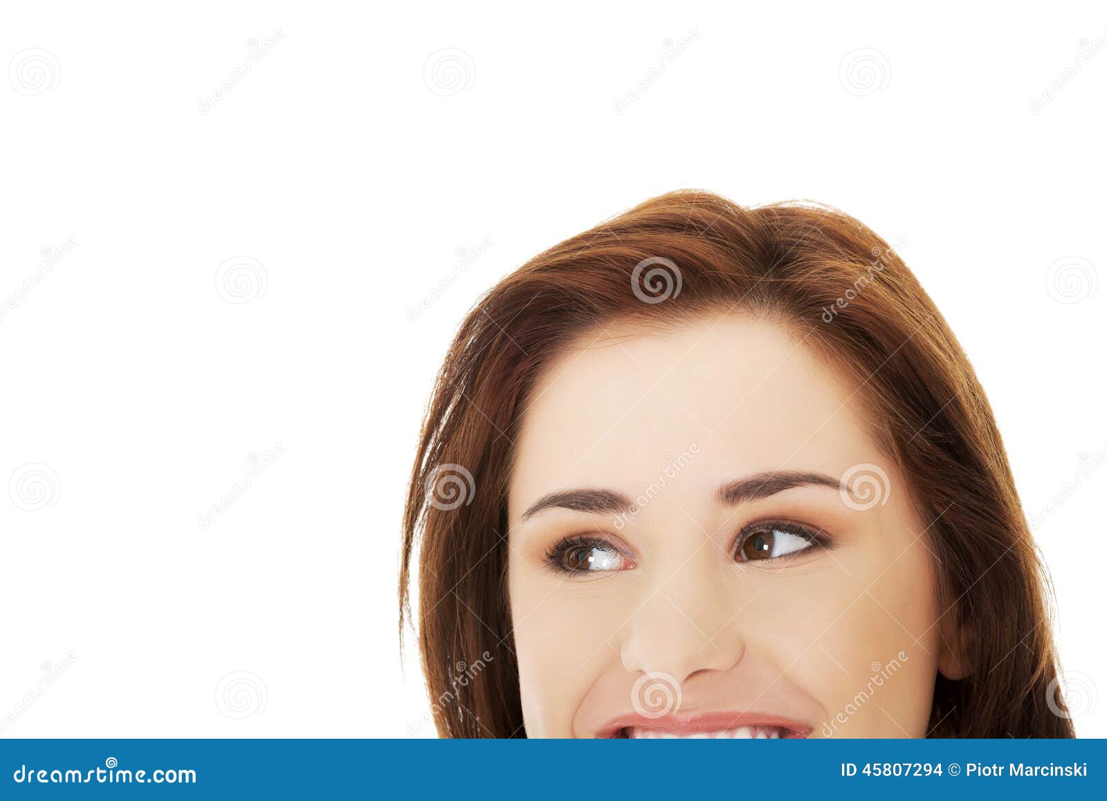 Woman looking somewhere stock photo. Image of brunette - 45807294