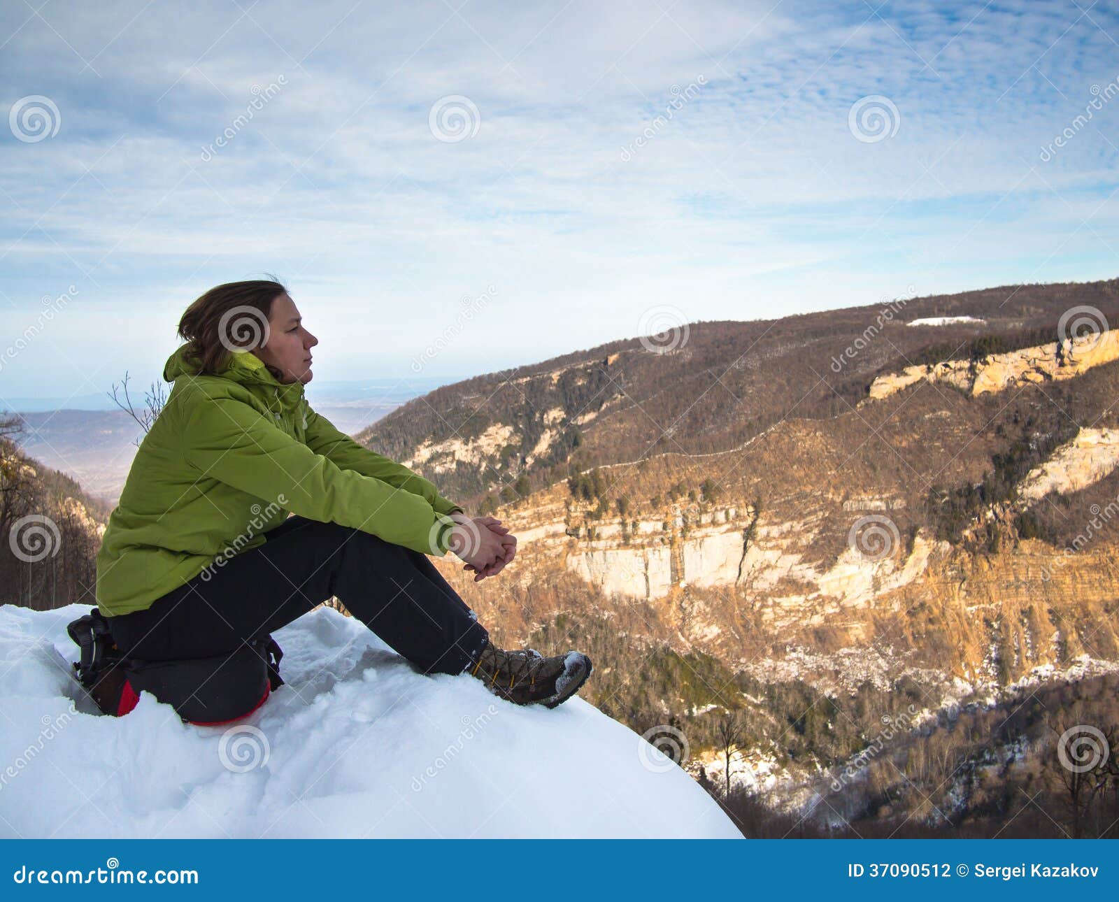 Woman Looking Thoughtfully into the Distance Stock Photo - Image of ...