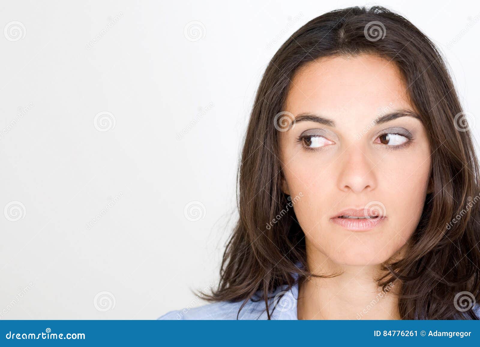 Woman looking to her left stock image. Image of black - 84776261