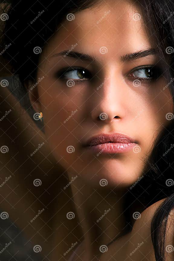 Woman looking to her side stock photo. Image of stylish - 3215904